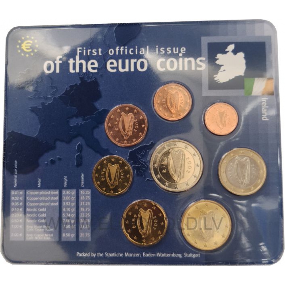 Nopirkt Ireland 2002 Uncirculated Euro coin set